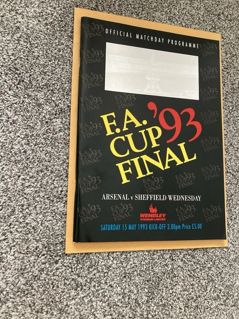 ARSENAL V SHEFF Wed 1993 FA Cup Final Programme . £5.45 - PicClick UK