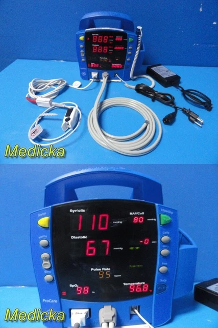 GE DINAMAP PROCARE DPC400M Masimo Set SpO2 Monitor W/ NEW BATTERY ...