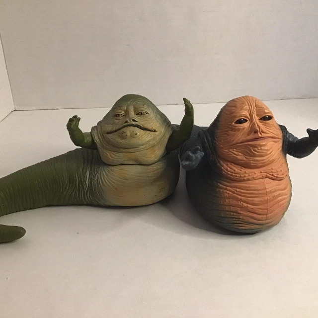 JABBA THE HUTT Set 1997 Kenner Moving Part, 1998 Hasbro Coin Bank ...