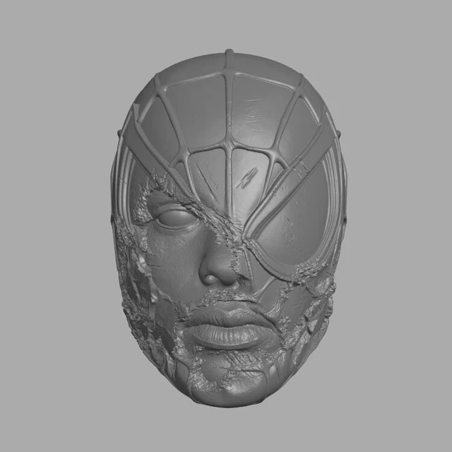MILES MORALES SPIDER-MAN Damage v1 custom head for 4" 6" 7" 12" Marvel ...