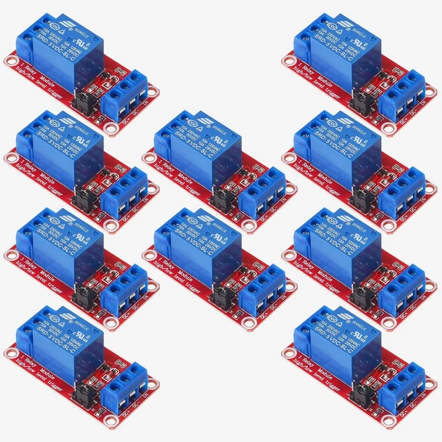 LOT DE 10 Module Relais 1 Canal, 5V 1 Channel Relay Module avec ...