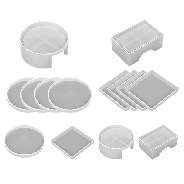 COASTERS RESIN MOLD 3D DIY Resin Plaster Coasters Mold Candle Molds ...