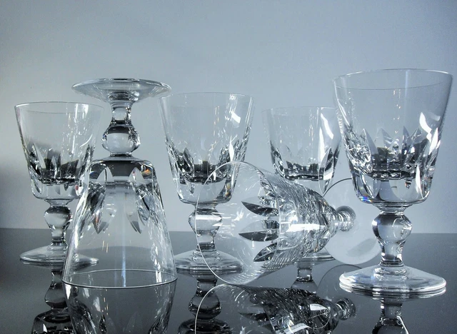 ANCIENNES 6 Verres A Vin Blanc En Cristal Taille Modelé Jersey St Louis ... ANCIENNES 6 Verres A Vin Blanc En Cristal Taille Modelé Jersey St Louis ...
