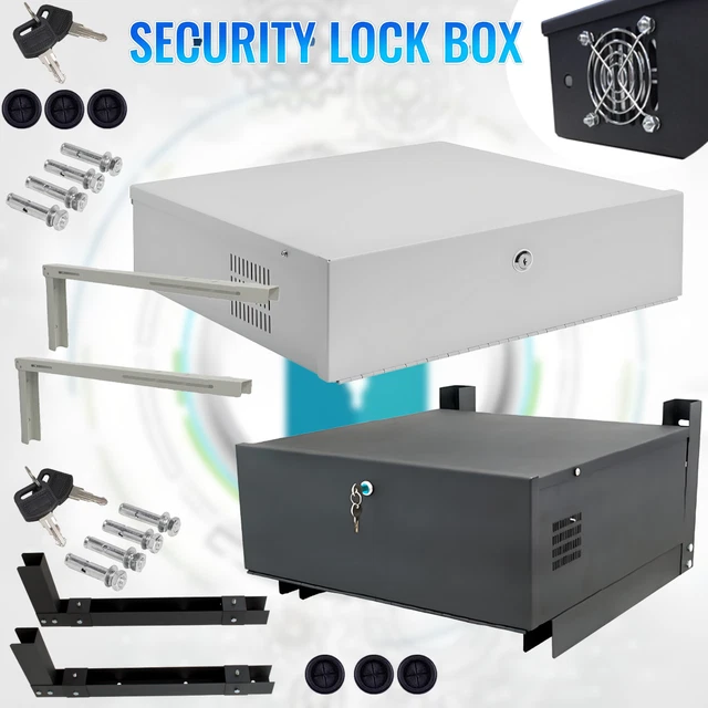 METAL LOCKABLE RECORDER LOCK BOX SAFETY BOX CCTV DVR Safe Security Box ...