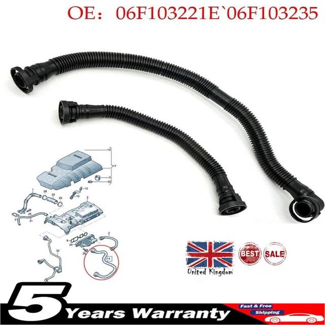 FOR VW AUDI 2.0 TFSI - PCV Crankcase Breather Valve Vent Hose Pipe ...