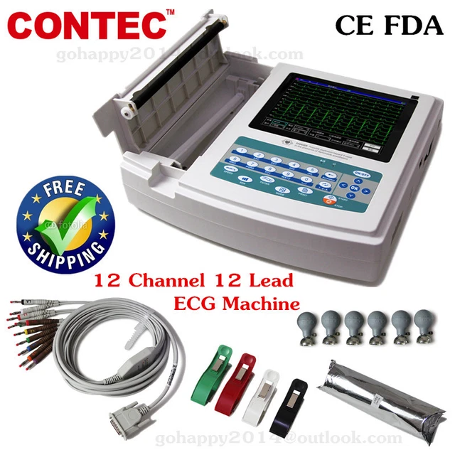 12 CHANNEL 12 leads ECG machine ECG1200G electrocardiogram Printer Sync ...