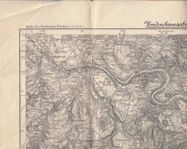 MAP OF THE German Empire No. 444, Königstein (Sax. Switzerland) 1934 £3 ...