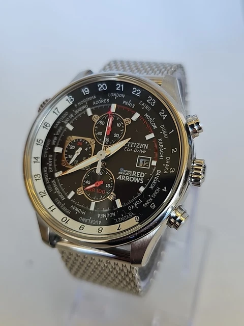 CITIZEN ECO DRIVE Red Arrows Chronograph Mesh Strap Watch For Men £259. ...