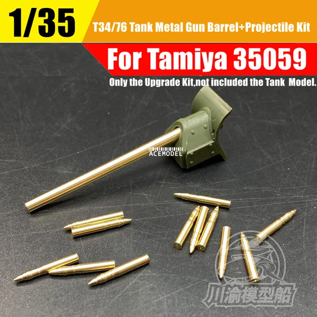 1/35 T34/76 RUSSIAN Tank Metal Gun Barrel+Projectiles Detail-up for ...
