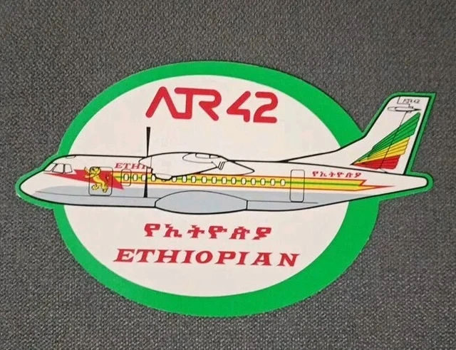 AUTOCOLLANT STICKER AEROSPATIALE Avion Atr 42 Ethiopian Airline Airways ...