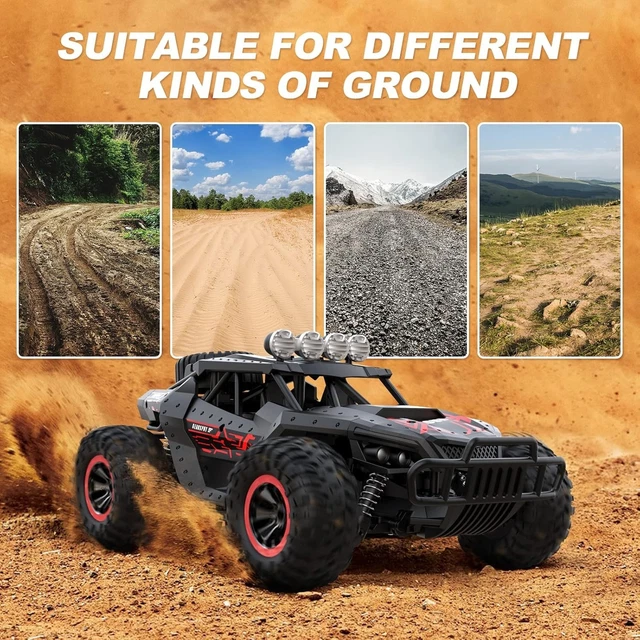 25KM/H RC CAR 1:16 2.4GHz Off-Road Monster Truck with 2 Batteries 70min ...