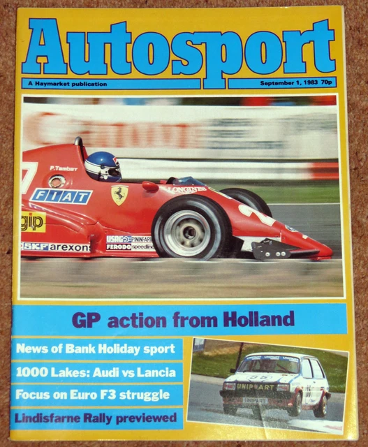 AUTOSPORT 1/9/83* DUTCH GP - 1000 LAKES RALLY - SILVERSTONE F3 - EURO ...