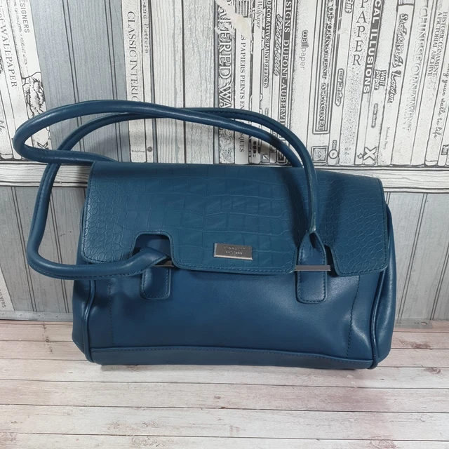 FIORELLI BAG LADIES Womens Teal Green Satchel Crocodile Faux Leather ...