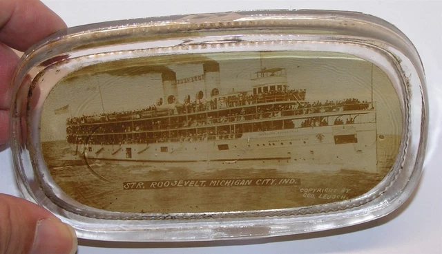 USS THEODORE ROOSEVELT ID-1478 Great Lakes Steamship Glass Desk ...