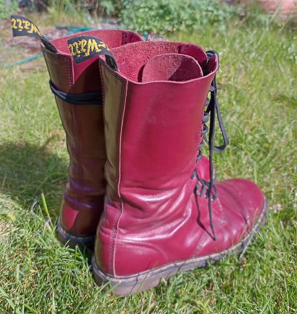 DR MARTENS -CHERRY red leather boots - 14 Hole - Size 10 £115.00 ...