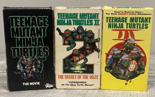 TEENAGE MUTANT NINJA Turtles VHS Lot 1, 2, 3 TMNT Trilogy Set Vintage ...