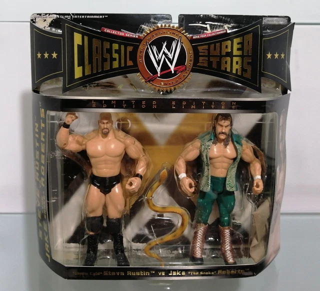 WWE CLASSIC SUPERSTARS Steve Austin & Jake the snake Roberts Jakks ...