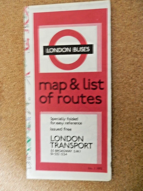 LONDON BUSES, MAP & List of Routes, No. 1, 1972 £6.45 - PicClick UK