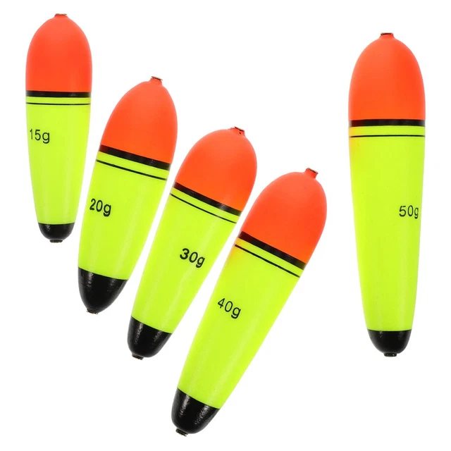 5PCS WEIGHTED EVA Fishing Floats Buoy Plastic Bobber Outdoor Angling ...