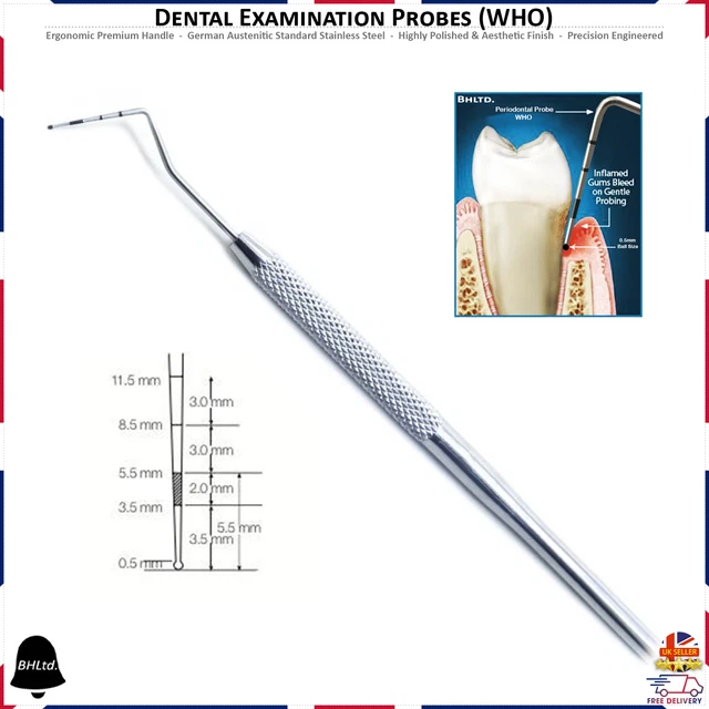 Dental Examination Instruments Dental Periodontal Probes - UNC-15 & WHO ...