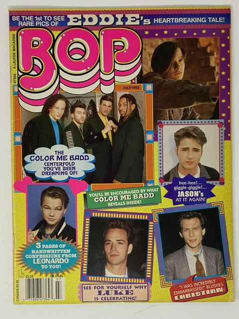 BOP MAGAZINE JULY 1992 Luke Perry Leonardo DiCaprio Christian Slater NO ...