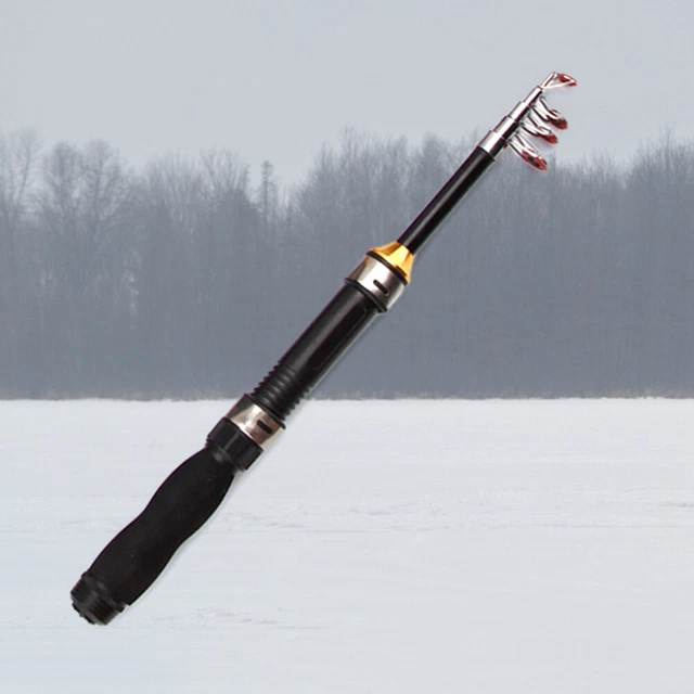 FR FRP TELESCOPIC Pole Ultra Short Hard Mini Ice Fishing Spinning Rod ...