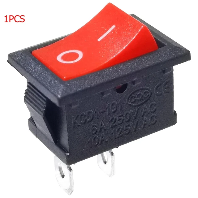 BOAT ROCKER SWITCH 10A/125V 6A/250V ON/OFF 2Pin Red Toggle Switch Red ...