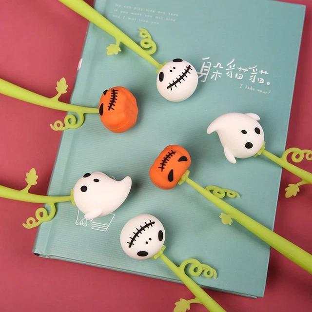 6X HALLOWEEN GEL Ink Pens Non Slip for Shell Smooth Writing Pen Black ...