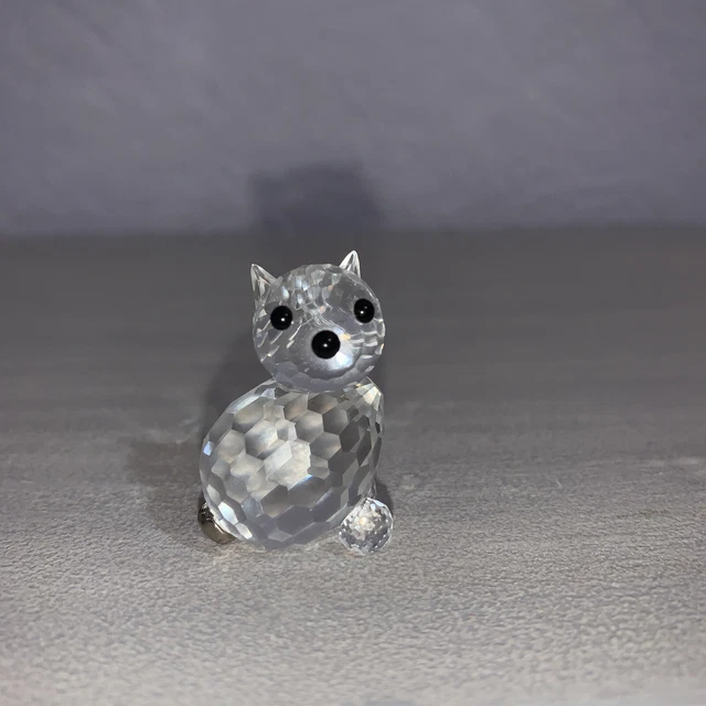 SWAROVSKI CRYSTAL CAT/KITTEN retired, flexible tail missing. £5.00 ...