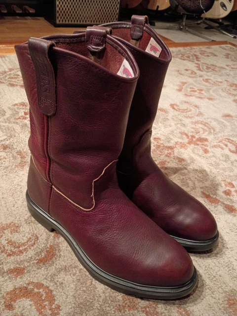 RED WING PECOS Brown Leather Soft Toe Wellington Work Boots #1132 Men's ...