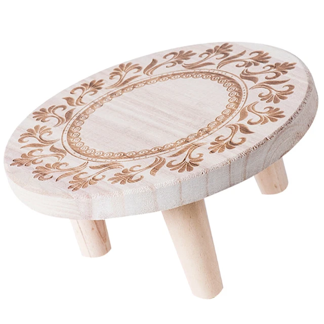WOODEN PLANT RISER Mini Stool Display Stand Flower Pot Holder Indoor ...