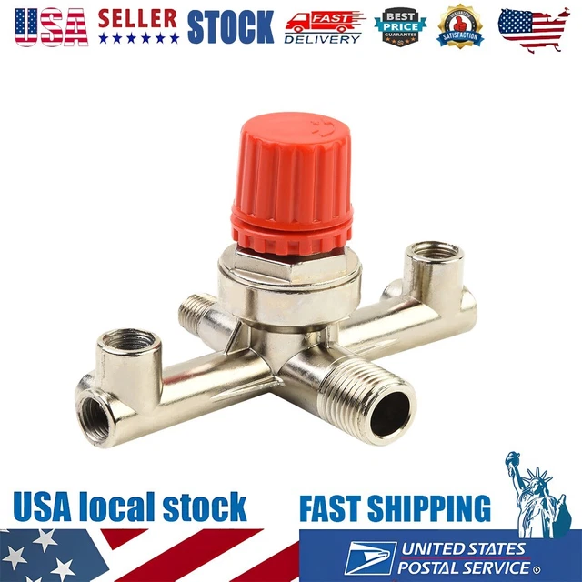 DOUBLE OUTLET TUBE Air Compressor Switch Pressure Regulator Valve ...