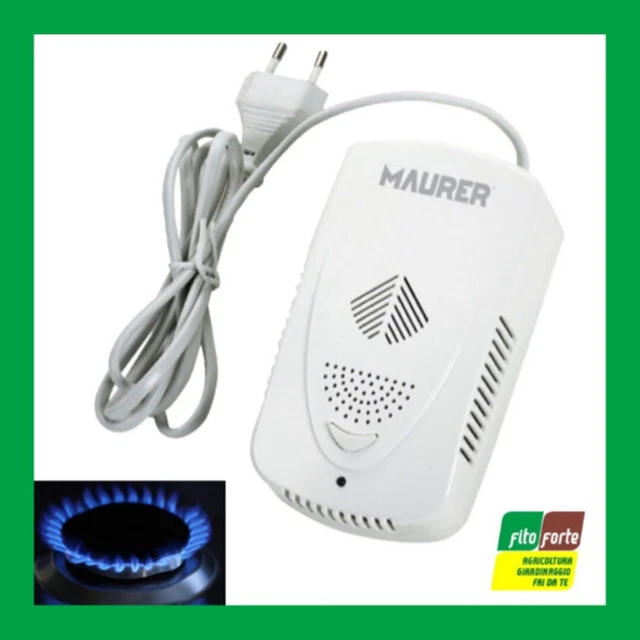 RILEVATORE DI GAS Metano Gpl Butano Allarme 85Db Maurer Sensore Fughe Salva Vita EUR 20,90 ...