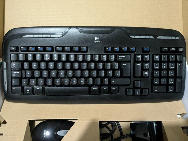 LOGITECH CORDLESS DESKTOP EX110 Keyboard and Optical Mouse USB & PS/2 £ ...