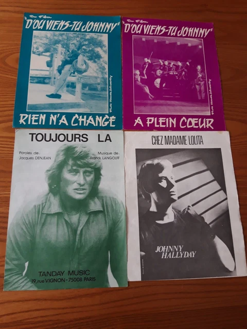 JOHNNY HALLYDAY LOT de 4 Partitions Originales EUR 19,99 - PicClick FR