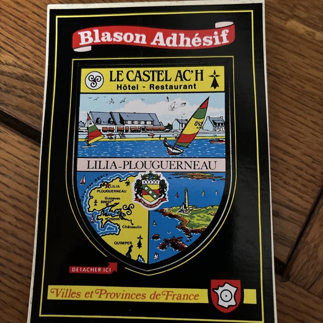 BLASON ADHÉSIF VILLES Provinces France Le Castel Ac H Hôtel Plouguerneau EUR 2,20 - PicClick FR