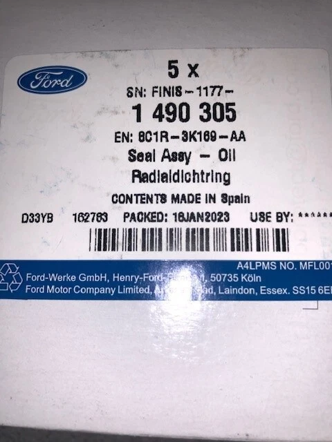 GENUINE FORD DRIVESHAFT Oil Seal 1490305 £15.00 - PicClick UK