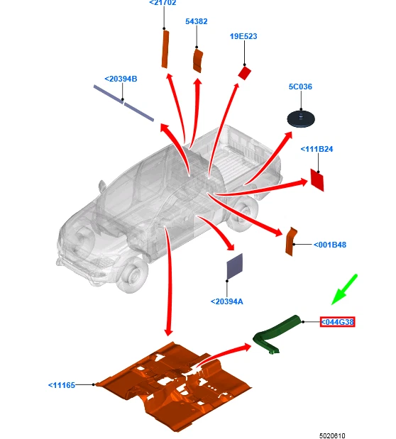 FORD RANGER T6 MK1 Rear Insulator Console Panel RHD 1742483 NEW GENUINE ...