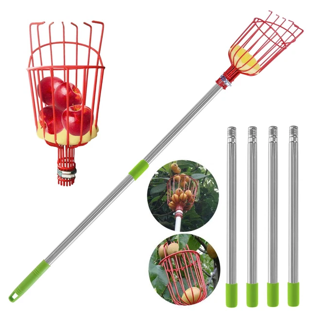 94.5IN LONG REACH Fruit Tree Picker Harvester Fruit Picker Gardening ...