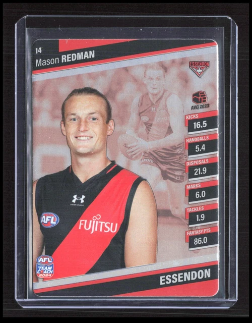 AFL 2024 TEAMCOACH Silver Essendon Mason Redman 14 Football Sport CB-2 ...