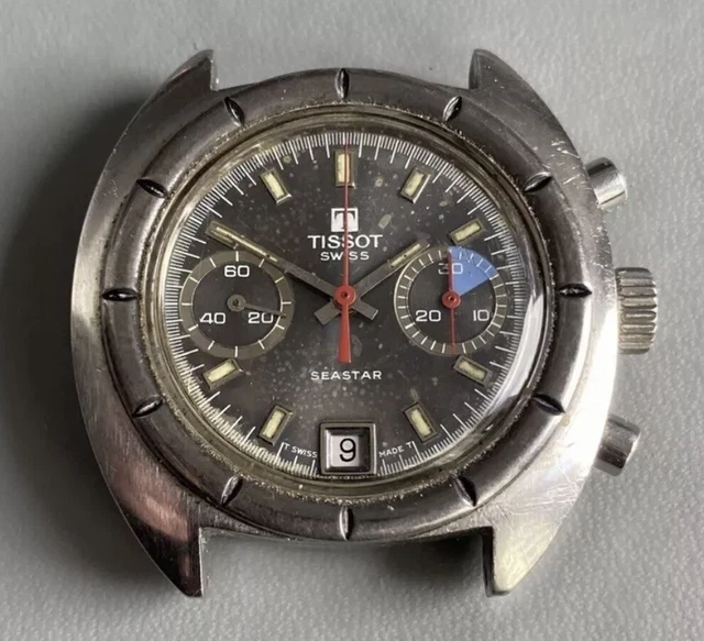 VINTAGE 1970'S TISSOT Seastar Chronograph Wristwatch. SS. Cal. Valjoux 7734 40mm £899.00 ...