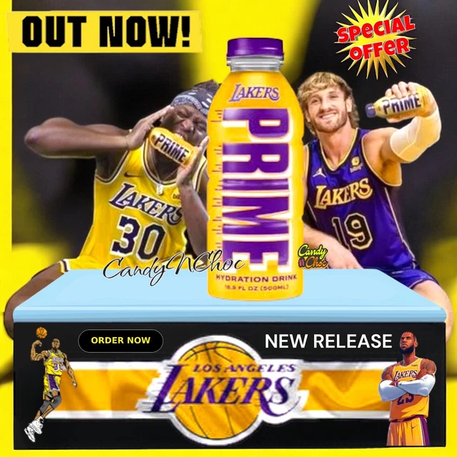 PRIME HYDRATION LA Lakers Rare USA Import New Release Drink 500ml In ...