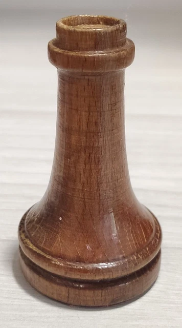 VINTAGE SOVIET WOODEN Chess Piece Rook black Tournament 1970s USSR ...