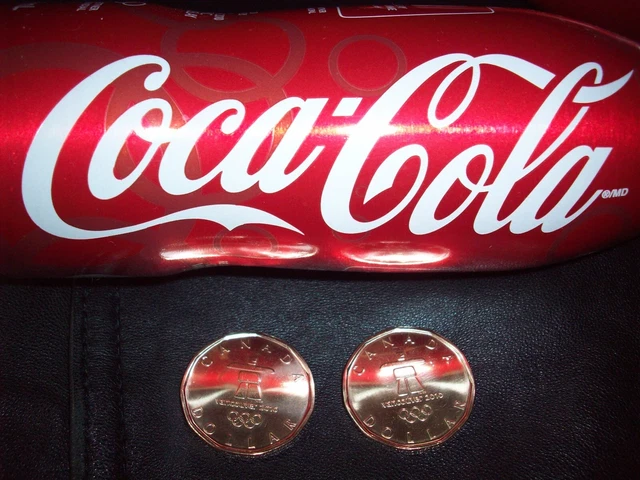 LOONIES & COCA Cola 2010 Vancouver Winter Olympics Torch Relay Aluminum ...