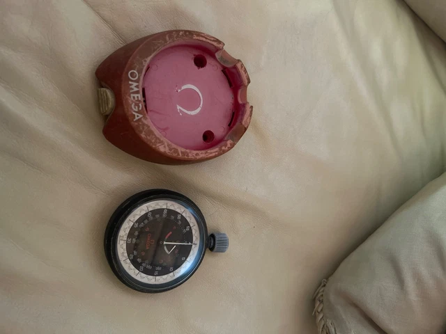 OMEGA STOPWATCH MECHANICAL Stop Watch SWISS MADE Black And White Face ...