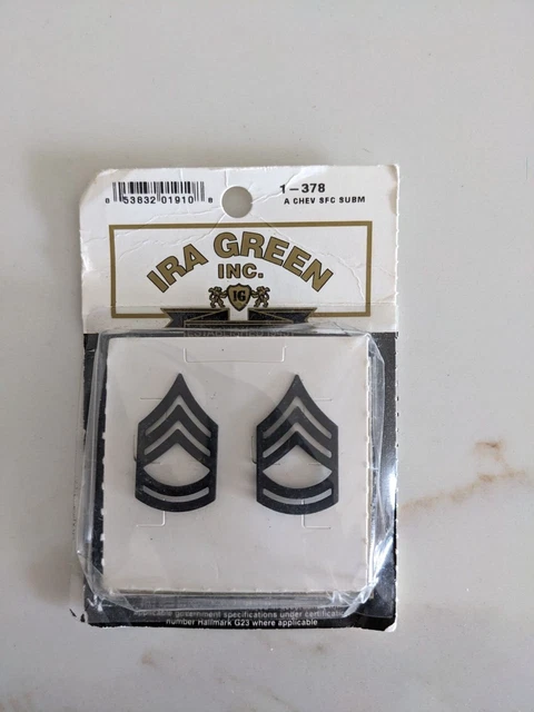 US ARMY SERGEANT First Class Enlisted Rank Insignia Pins, Subdued, pair ...