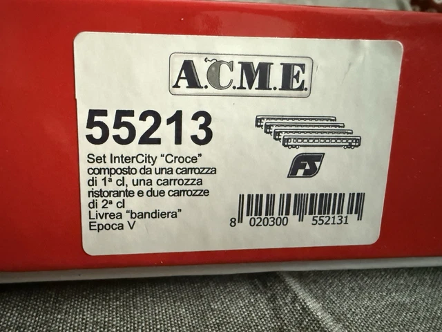 ACME 55213 FS set 4 carrozze Tipo G C+UIC-Z IC Croce livrea bandiera ...