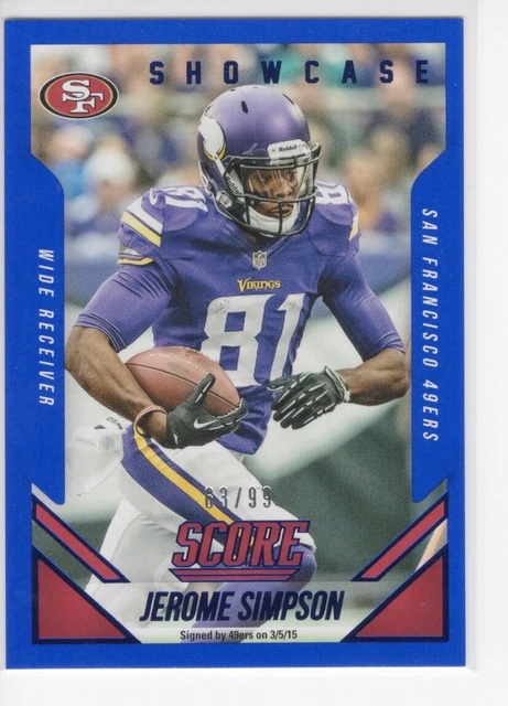 JEROME SIMPSON 2015 Score #55 SHOWCASE Parallel SP #'d/99 Minnesota ...