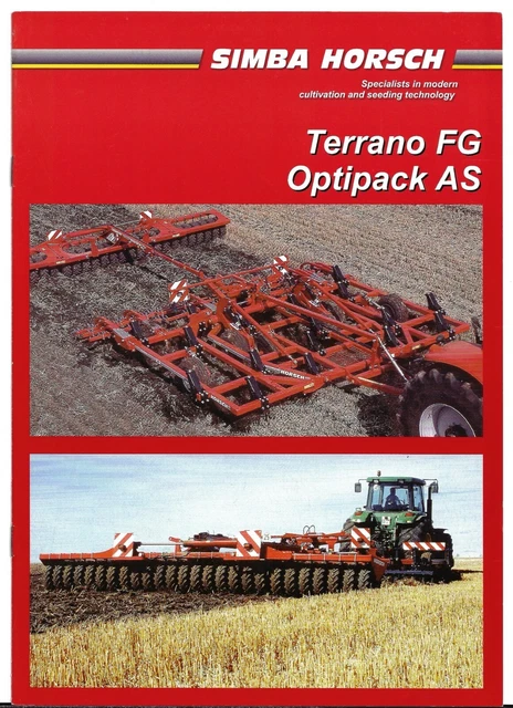 SIMBA HORSCH TERRANO FG Cultivator & Optipack AS Consolidator 2006 UK Brochure £10.00 - PicClick UK
