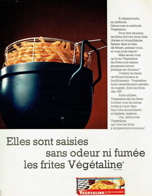 PUBLICITÉ ADVERTISING 0922 1969 Végétaline frites saisies sans odeur ...
